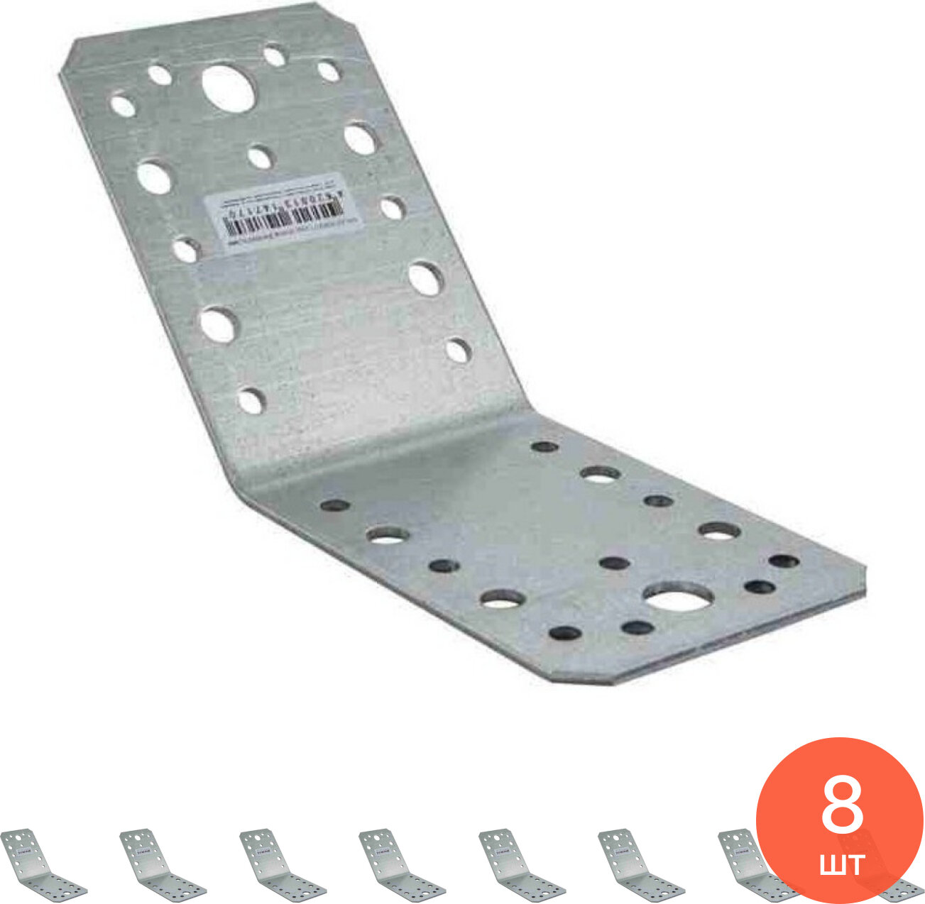 Крепежный уголок Rock Solid Connection / Рок Солид Конекшн для стропильного соединения 135 градусов, из оцинкованной стали, серый, 90х90х65х2мм / строительство и ремонт (комплект из 8 шт)