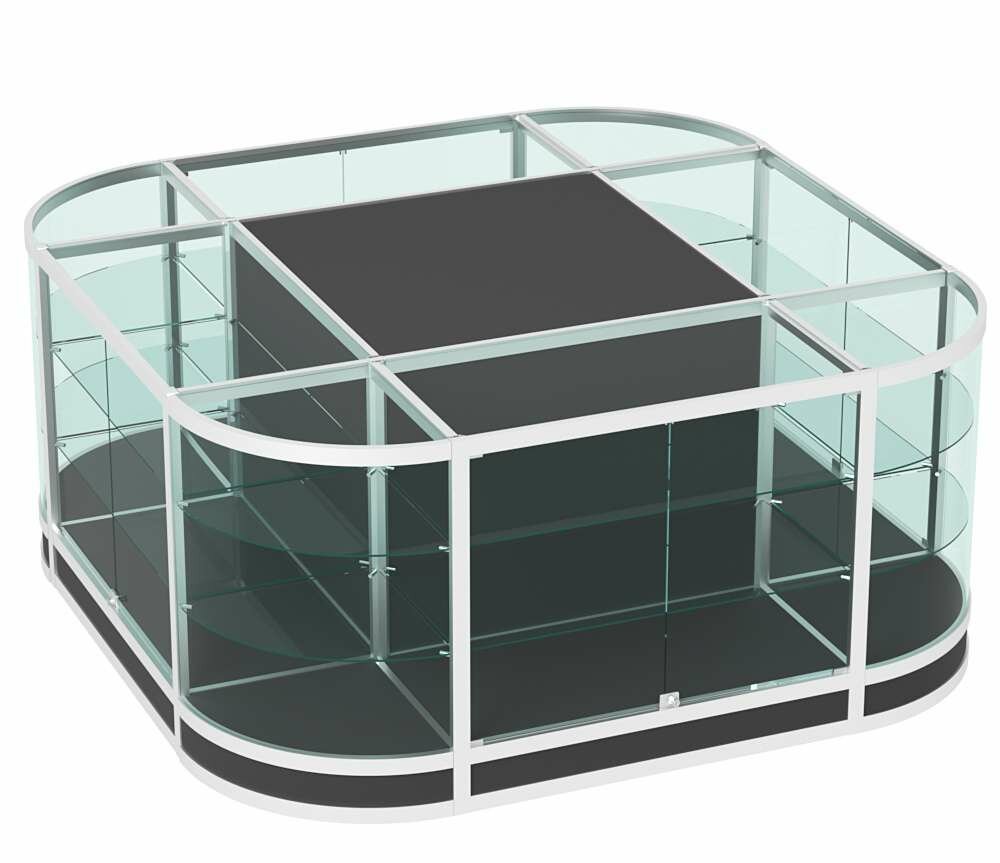 Прилавок-остров №6 (4 кв. м), Черный. Производство товара - компания ТОБ.