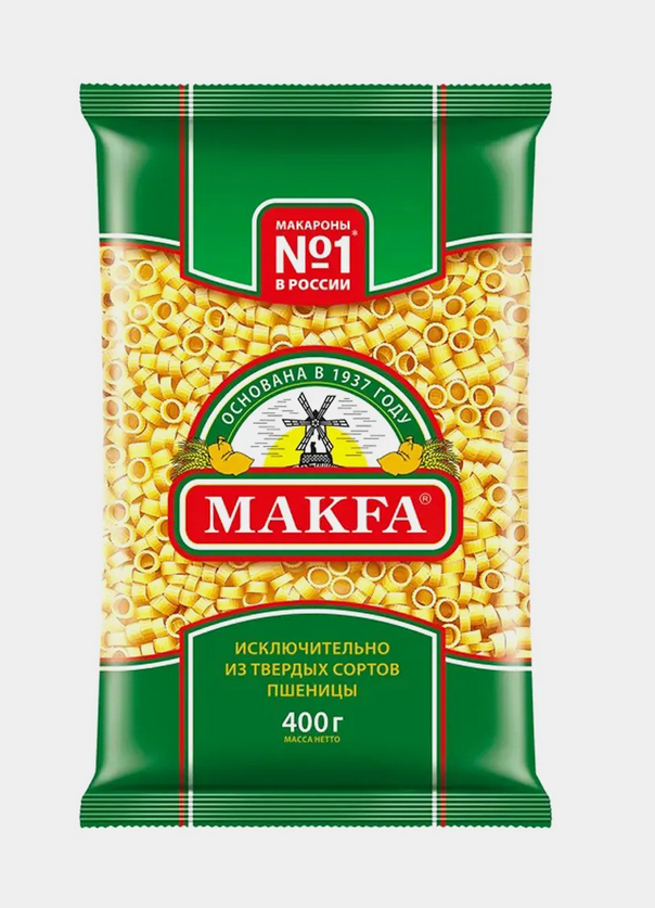 Макаронные изделия макфа Кольца, из твердых сортов пшеницы, 400 гр