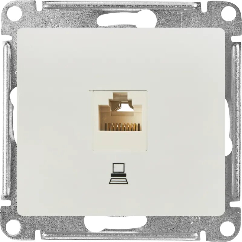 Розетка компьютерная встраиваемая Systeme Electric Glossa RJ45 UTP cat 5e цвет белый
