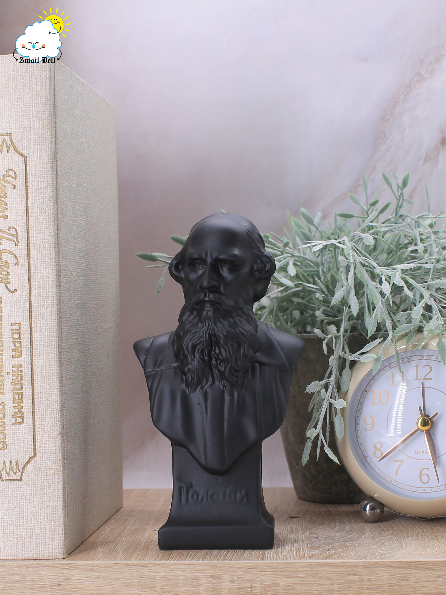 Статуэтка бюст Толстой Л. Н, гипс , 14.5 см , цвет чёрный матовый