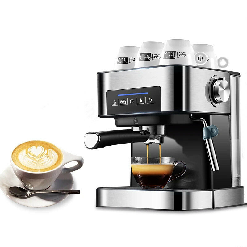 Кофемашина, DAIHEART-CM-6863, для капучино и мокачино, сенсорный экран, регулировка пара, серебристый/черный.