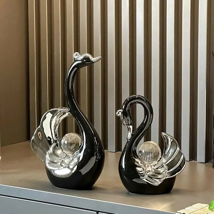 Дорогостоящие украшения в виде лебедя в виде хрустального шара Подходит для гостиной, кабинета, спальни