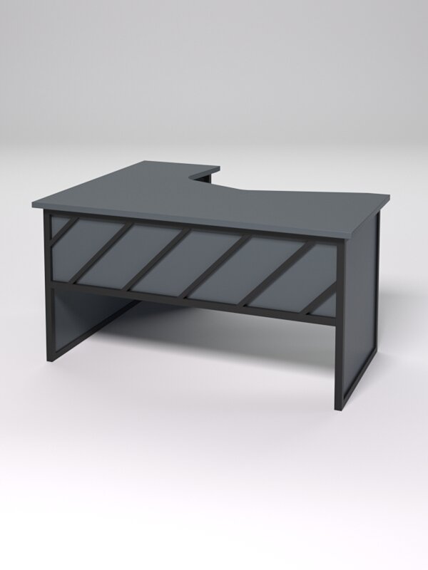 Стол эргономичный правосторонний НТ-040 "стронг" в стиле лофт декор №2, Темно-серый