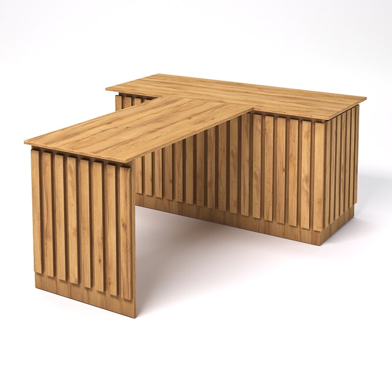 Стол руководителя №3 с приставкой брифингом, Дуб Золотистый. Производитель товара - компания Westcom.