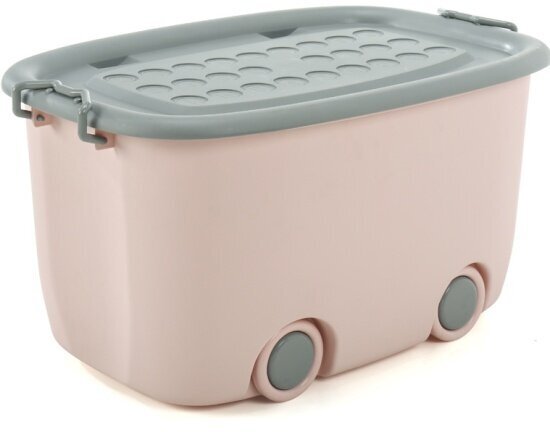 Ящик для хранения игрушек Zdk Mobi XL 2 в 1, розовый 58x38x30