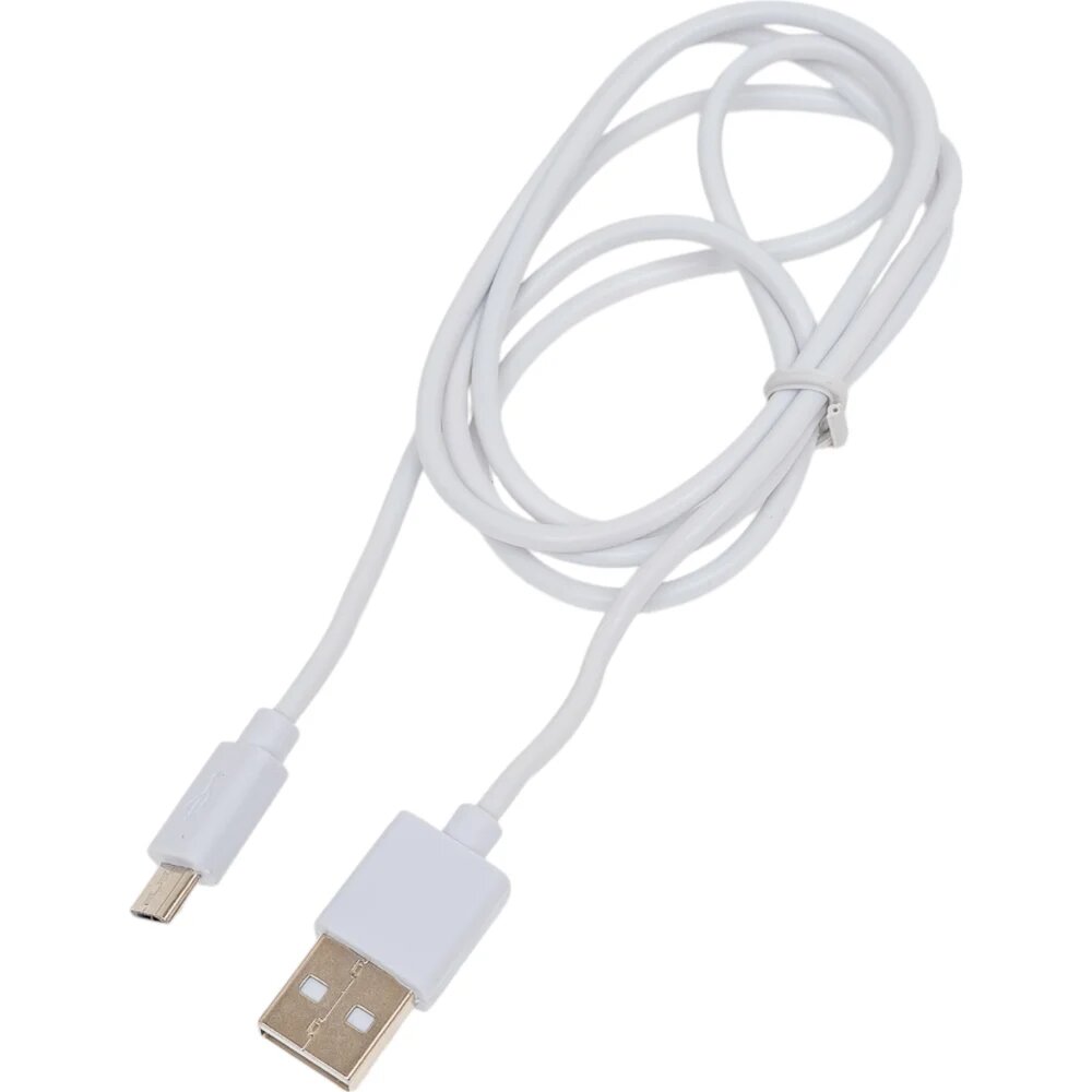 Кабель QUMO USB-Micro USB, 1м, 5В, 2А, 10Вт, оплетка PVC, коннектор PVC, круглый, белый 20512