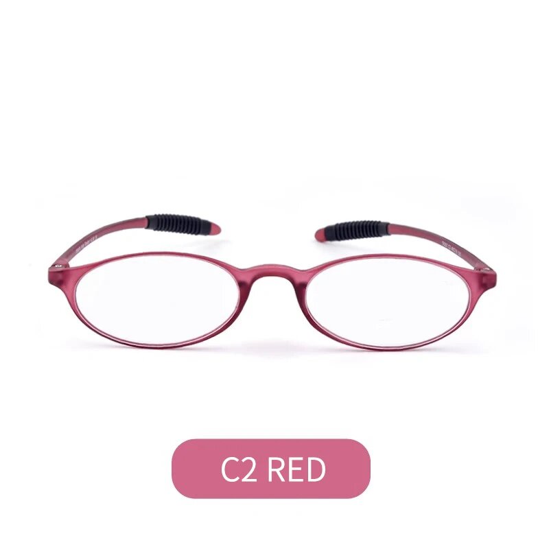 GUANHAO Прозрачные очки для чтения C2 RED, Красный, +100