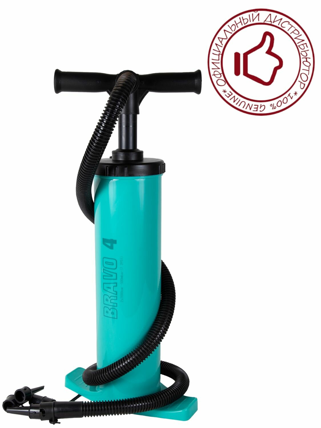 Насос для лодки ПВХ ручной Bravo 4, двойного действия, 2+2 литра, 500мБар