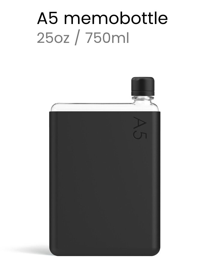Бутылка с силиконовым чехлом Memobottle A5, черный