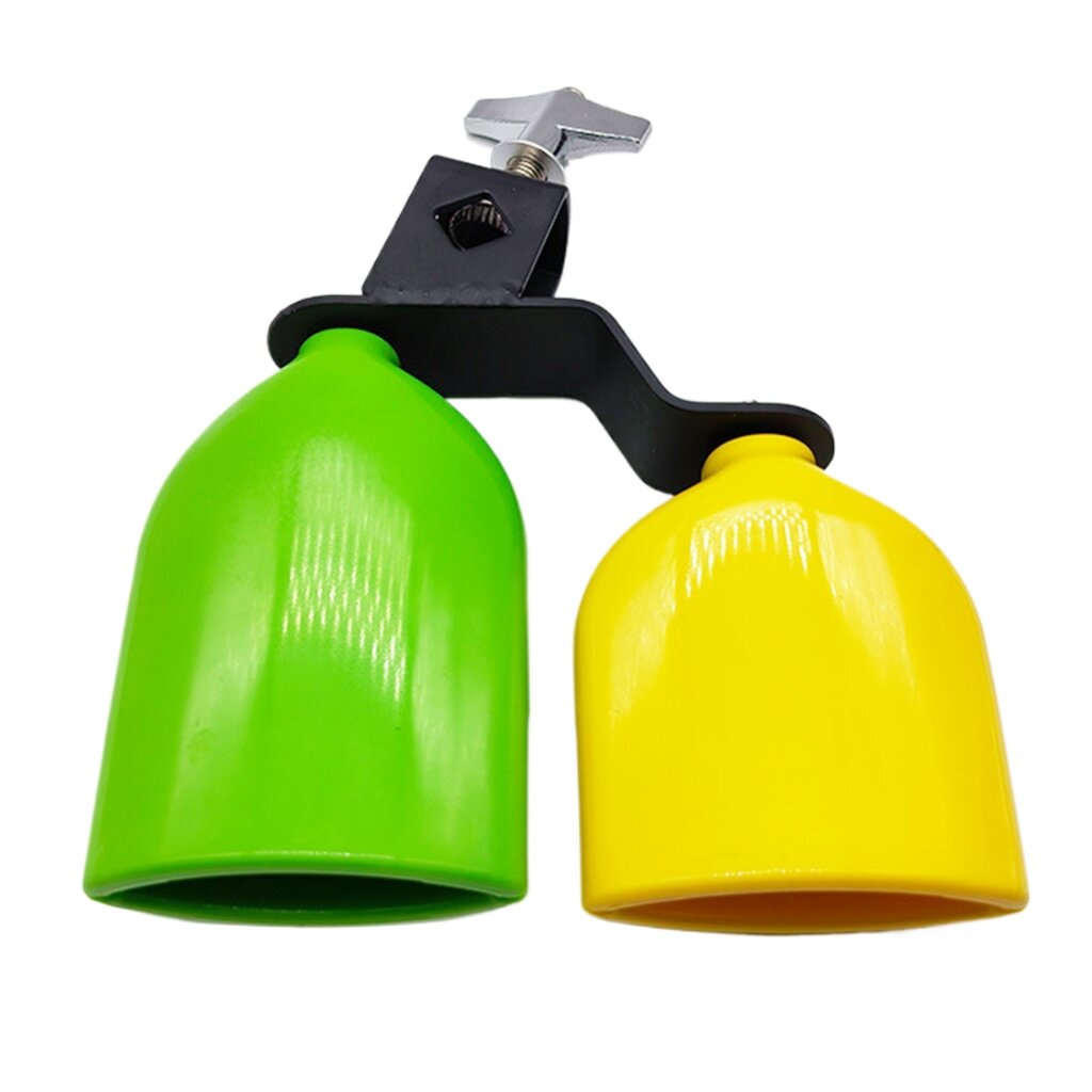 Двойные колокольчики, пластиковые коровьи колокольчики, музыкальные блоки, высокие и низкие тона, двухцветный колокольчик, латинский ударный инструмент