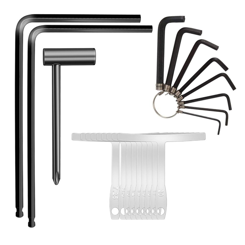 20 шт. Набор инструментов для ремонта гитары: ключи для анкерного стержня 4 мм и 5 мм и радиусные шаблоны