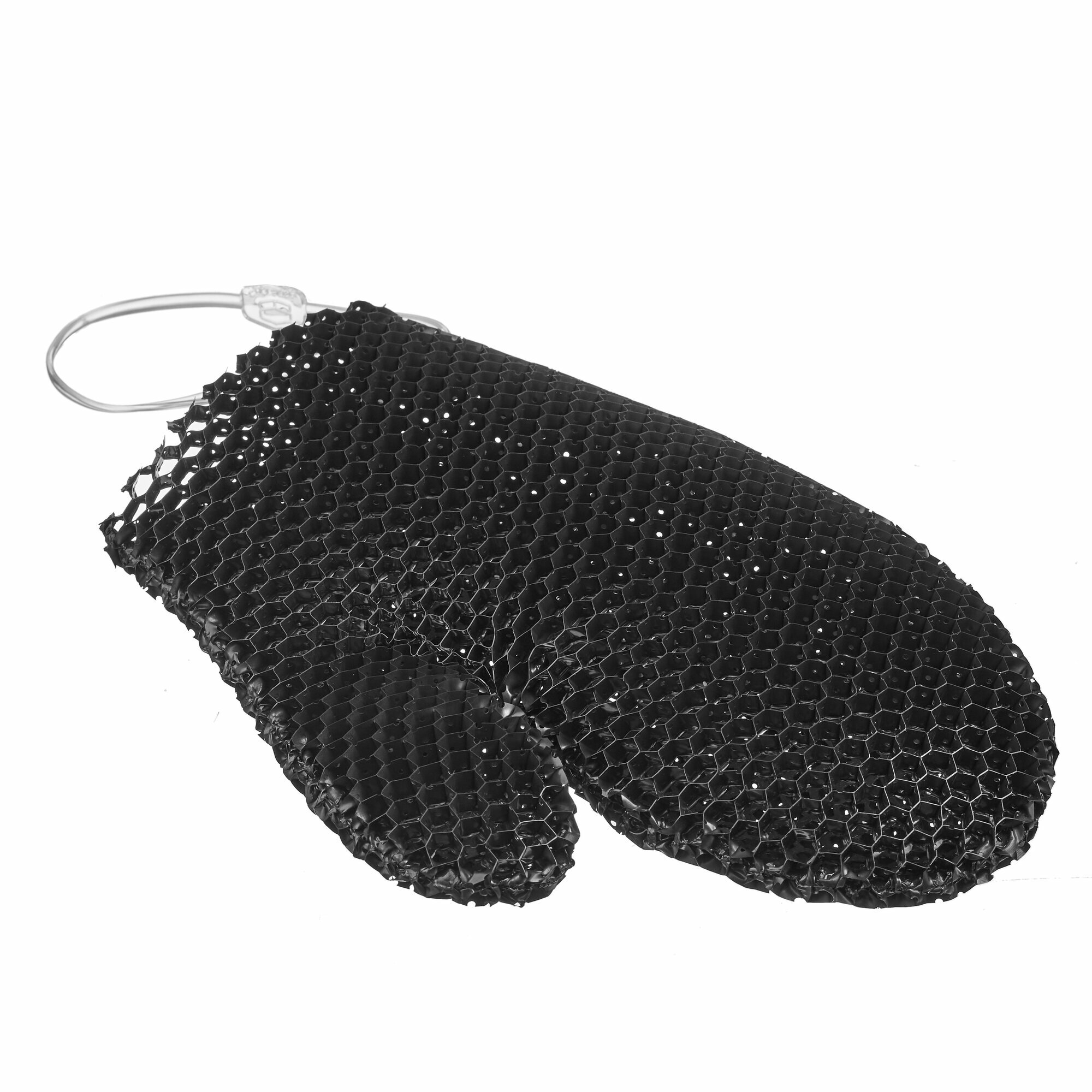 SUPRACOR Мочалка-рукавичка для тела, усиленной жёсткости, чёрная