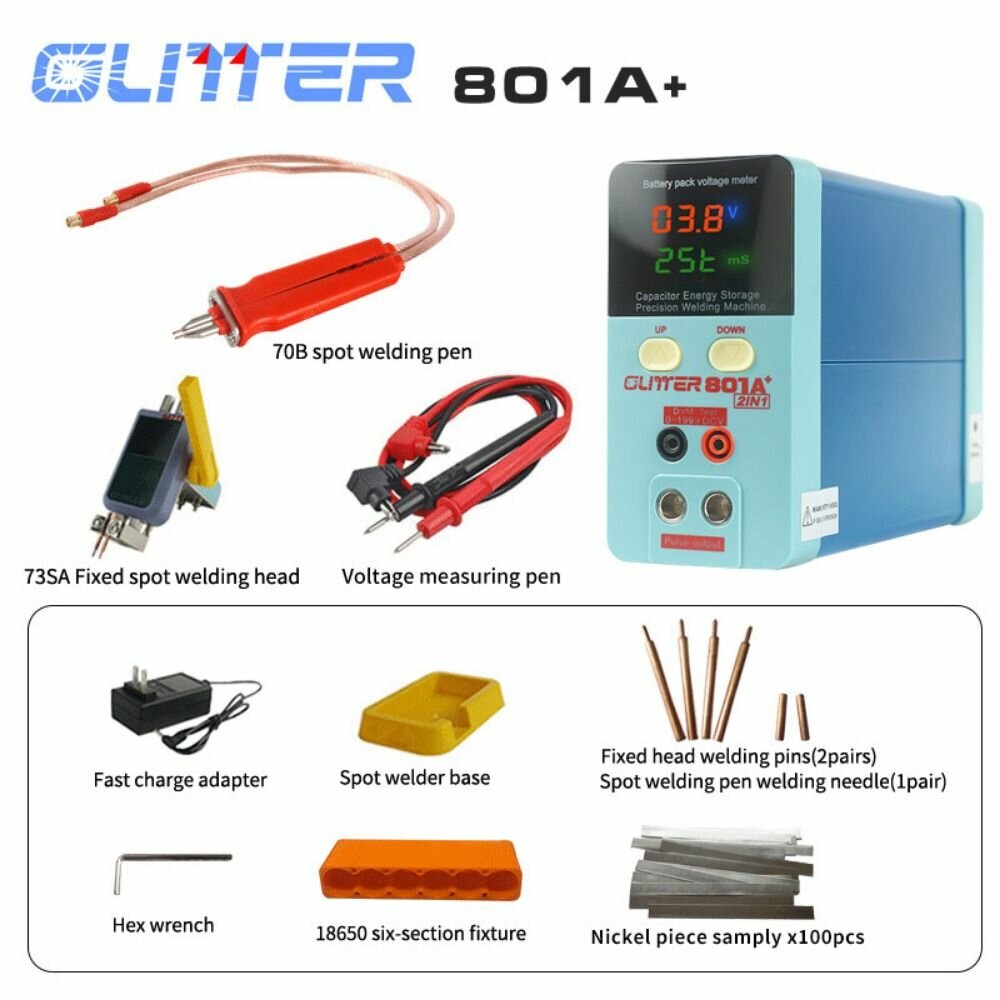 Сварочный аппарат GLITTER 801A+, для аккумуляторов, точечный, с энергосбережением