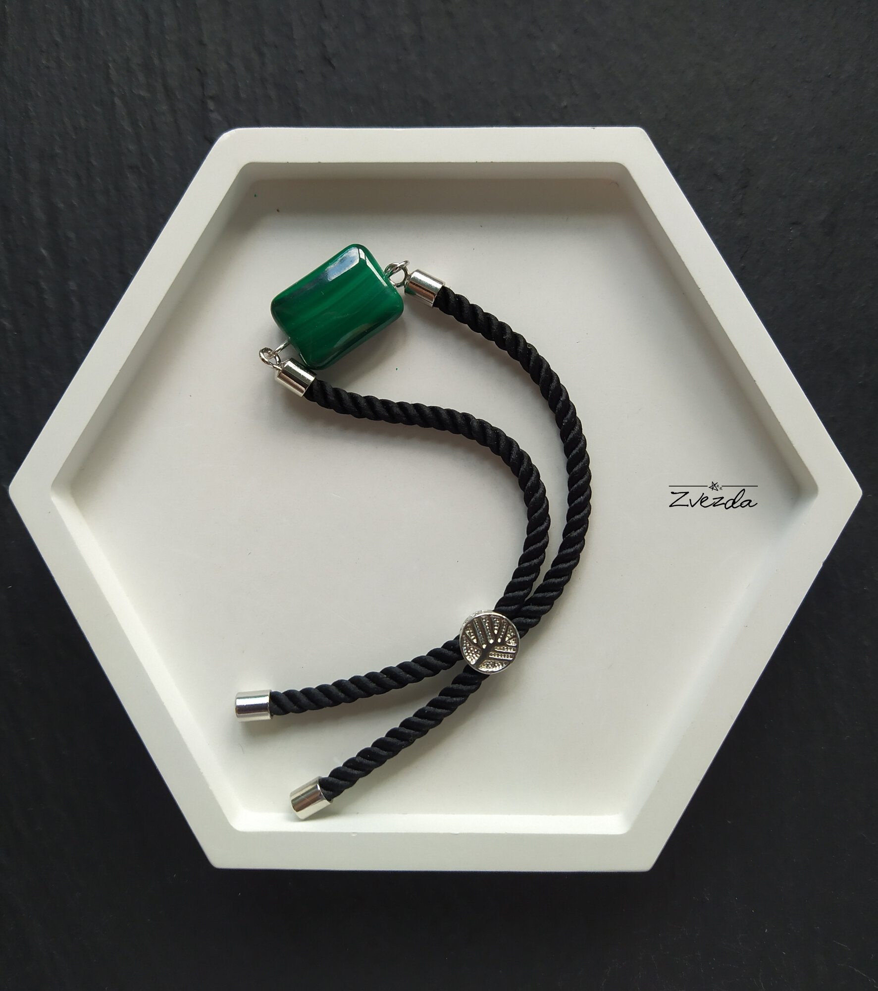 Браслет, малахит