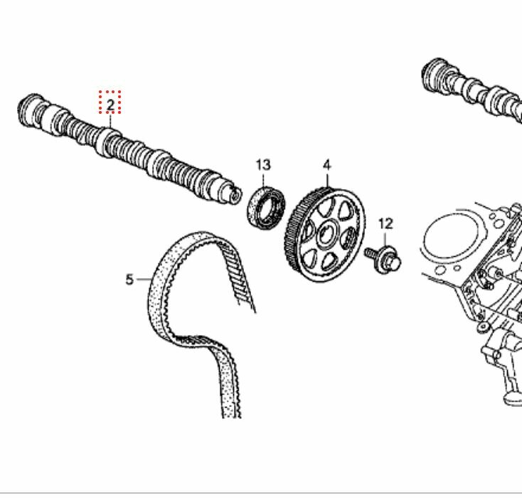 Распредвал задней ГБЦ для двигателя Honda Pilot II/Odyssey 2008-2017 3.5 V6; Артикул Honda: 14200RGWA02 (Оригинал)