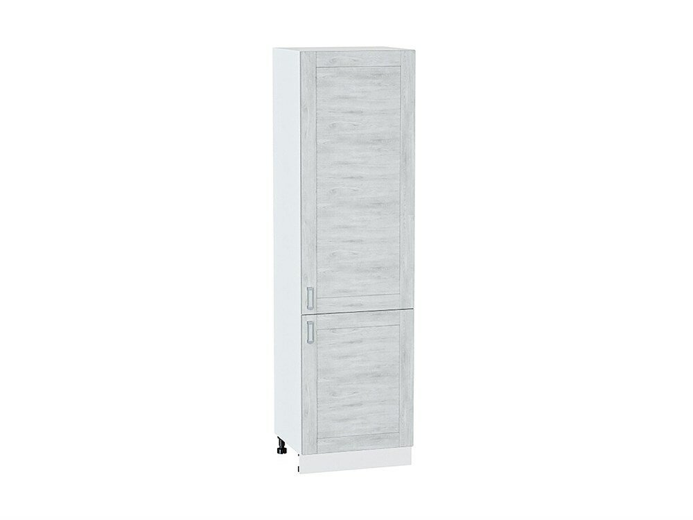 VVT Шкаф пенал с 2-мя дверцами Лофт Белый, Nordic Oak, 2140, 600 В*Ш*Г 2132*600*576, фасад МДФ Nordic Oak, корпус Белый Nordic Oak