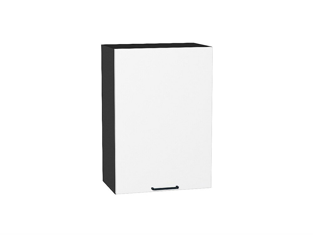 VVT Шкаф верхний с 1-ой дверцей Флэт Graphite, White In 2S, 720, 500 В*Ш*Г 716*500*318, фасад ЛДСП White In 2S, корпус Graphite White In 2S
