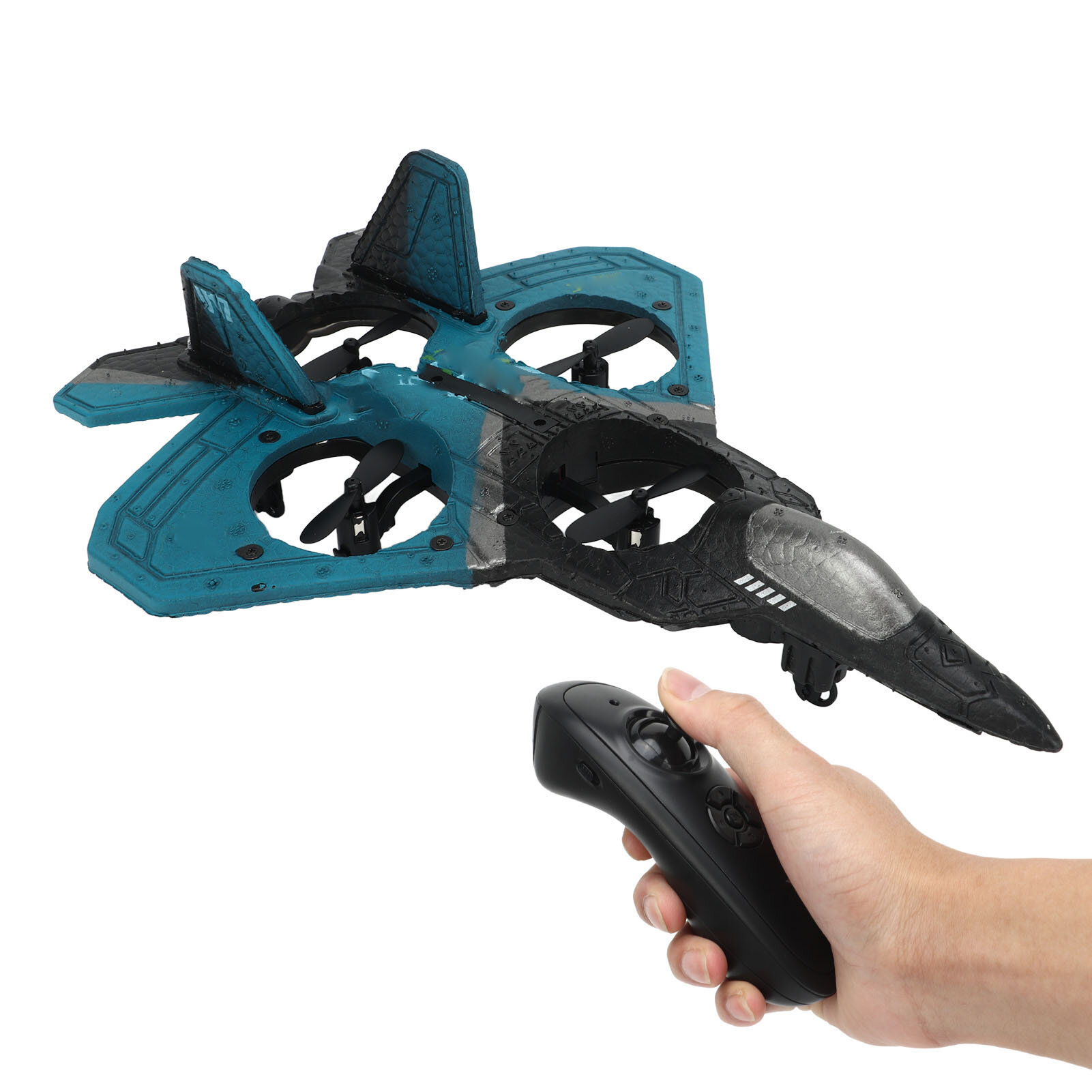 2,4 ГГц детский радиоуправляемый планер модель светодиодный свет стабильный полет игрушка самолет с дистанционным управлением с пропеллером синий 3 батарейки