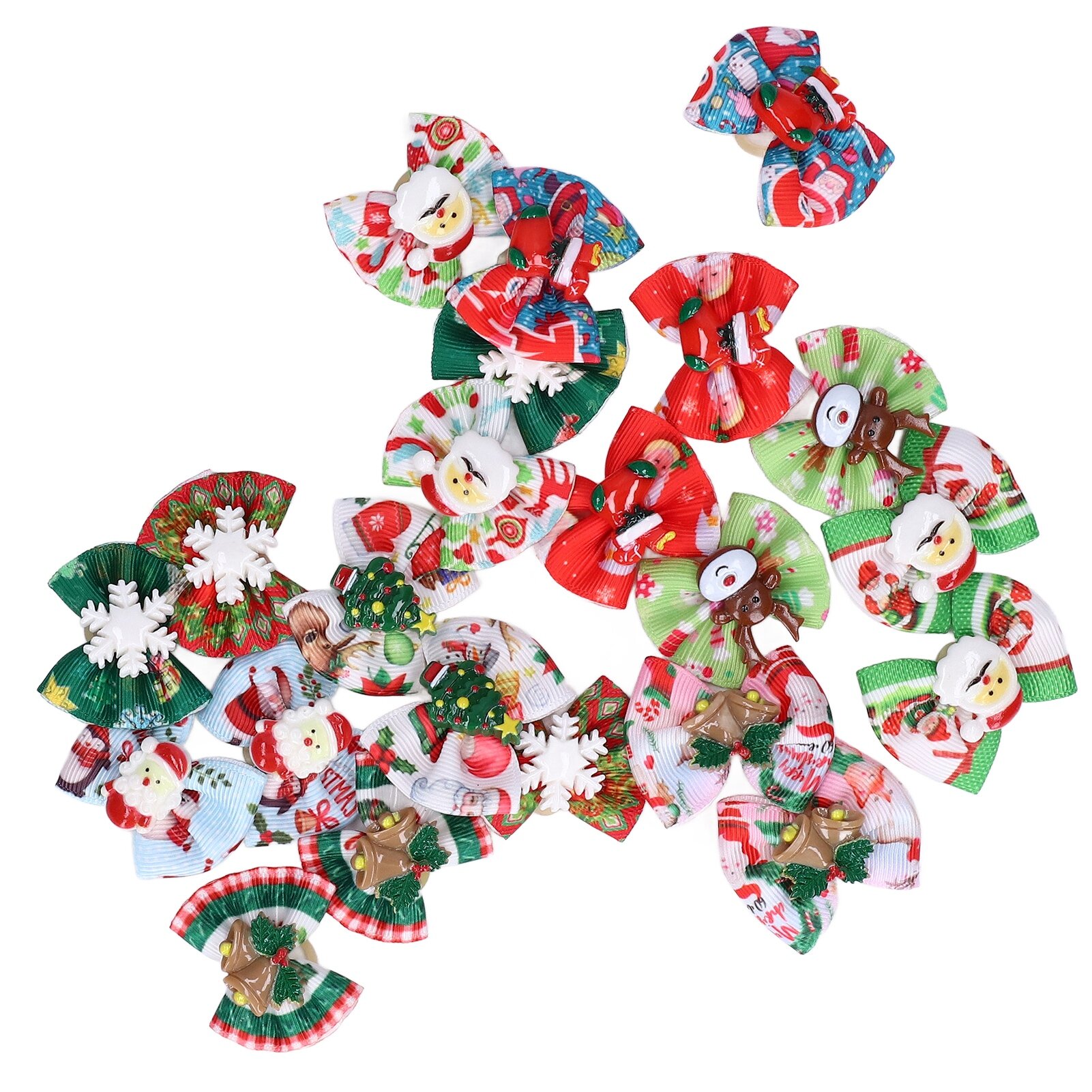 22 шт. рождественский бант для собак, милые стильные банты для волос для домашних животных с резинкой для домашних животных, кошек, собак