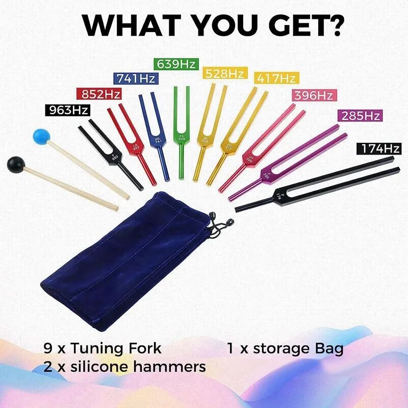 Набор камертонов из 9 предметов, камертоны совместим с исцеления чакры, звуковая терапия, поддержание идеальной гармонии тела, разума и духа
