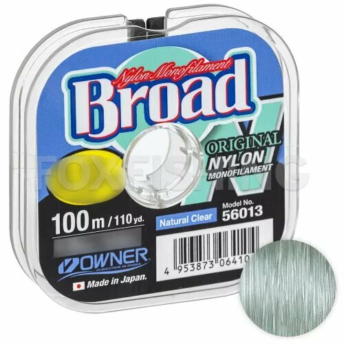 Леска Owner Broad 0,1мм. 1кг. 100м. /прозрачный