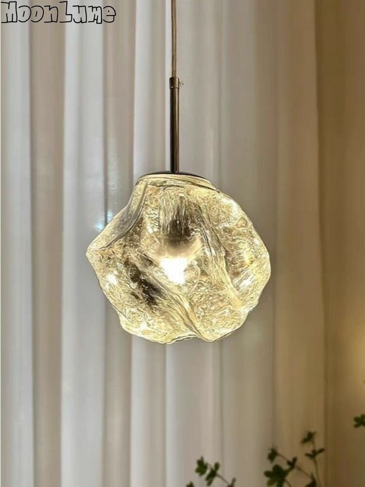 Люстра Clear Lighting "Лавовый лёд", стекло, светодиодная, 220В，Серебристый 23 см — фото 1