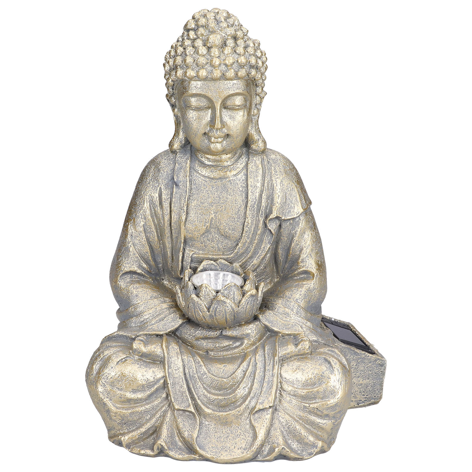 Главная Будда садовая свет солнечная батарея дзен будда садовая статуя для дворика палуба дворика