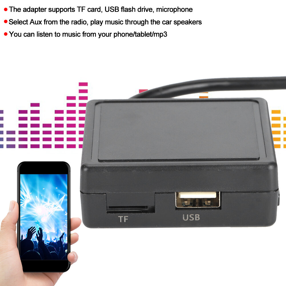 Автомобильный AUX-адаптер USB 3,5 мм, музыкальный приемник, кабель, подходит для JVC Alpine CD KSU58 PD100 U57 U29 19