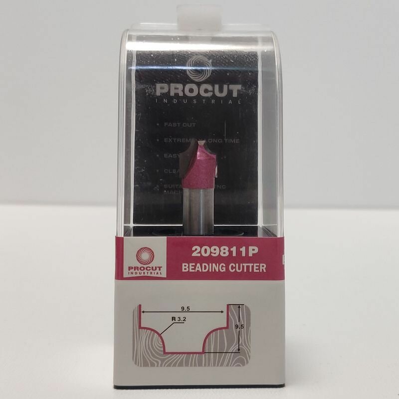 Фреза радиусная (псевдофилёнка) "Ovolo" R 3.175 ( проф. серия) Z 2 D 9.5x9.4x42 S 8 PROCUT