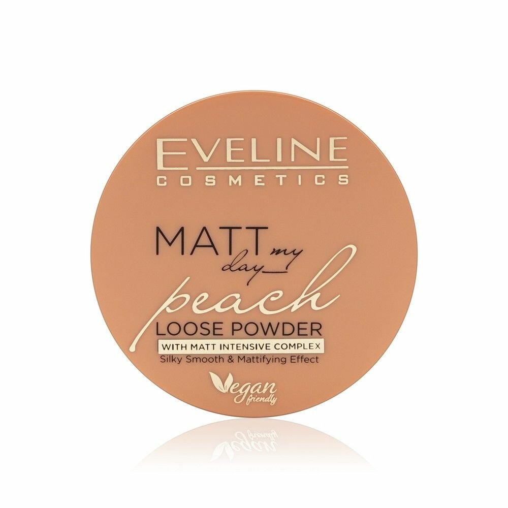 Рассыпчатая пудра для лица Eveline Matt my day, Тон Peache