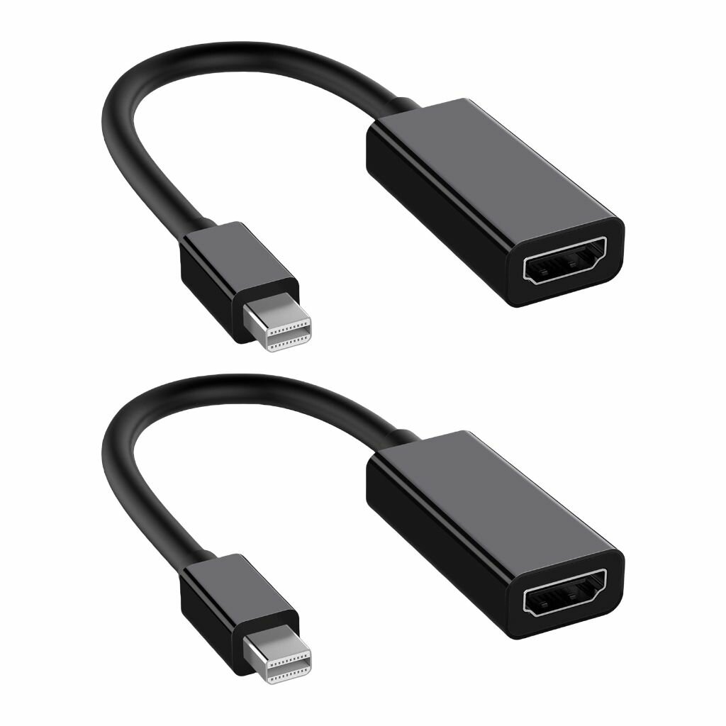 Адаптер питания usb, 2 преобразователя mini DP male в HDMI female 1080P HD