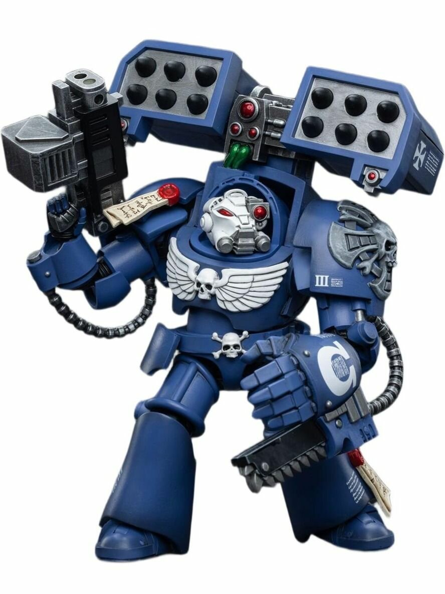 Подвижная фигурка JOYTOY Warhammer 40K Ultramarines Terminators Brother Andrus Игры для персонажей Коллекция подарков на день рождения