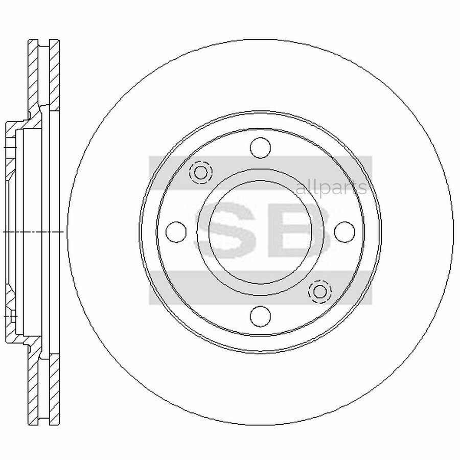 SANGSIN BRAKE SD5010 диск тормозной передний!\ Peugeot 306, Citroen AX/Xsara 1.3-11.9TD 91>