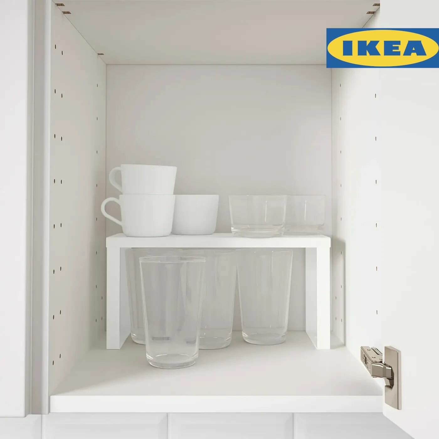 VARIERA IKEA полка-вставка, белая, 32x13x16 см
