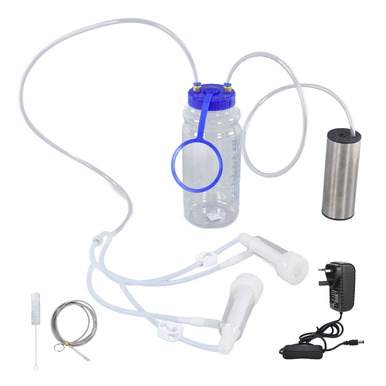 Комплект электрического доильного аппарата, портативный миниатюрный доильный аппарат для коз, коров, овец, 100‑240В, вилка UK