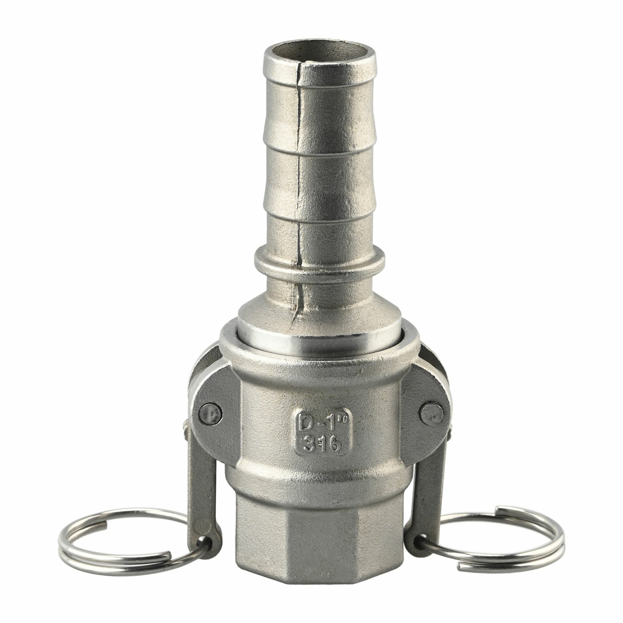 Камлок D-100 1' с муфтой тип Е для шланга 25мм сталь 316