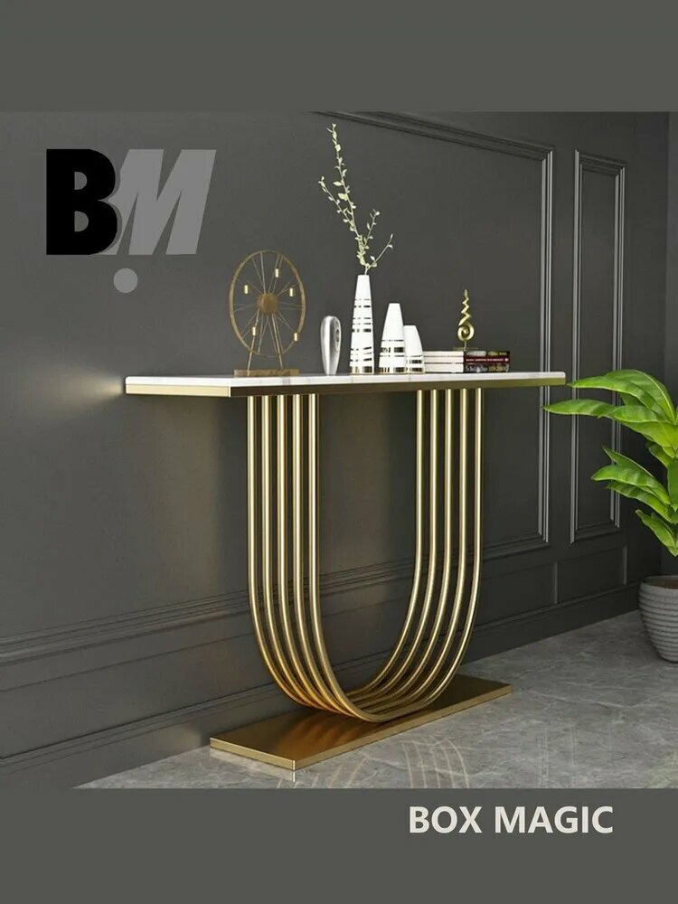 Консоль, 120х30х80 см, деревянная, с ящиком, для гостиной, стильная, прочная, удобная в уходе