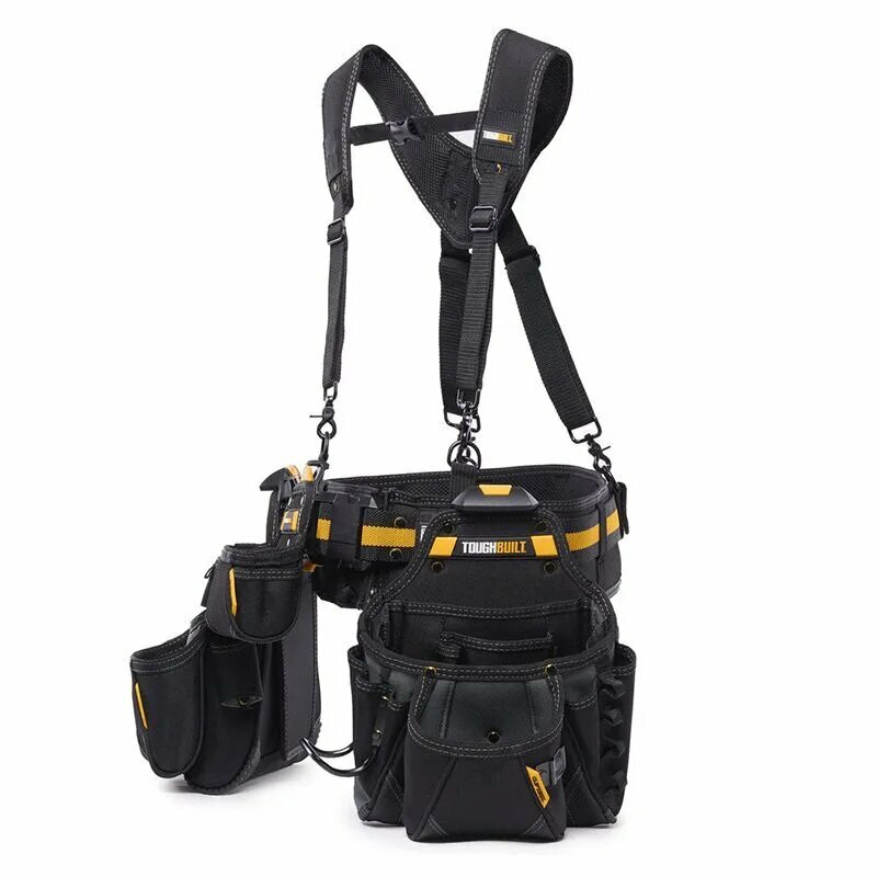 TOUGHBUILT TB-CT-101-5P-Набор сумок для инструментов 5-в-1, состоящий из 2 больших поясных сумок + 1 маленькой поясной сумки + ремня + плечевого ремня.