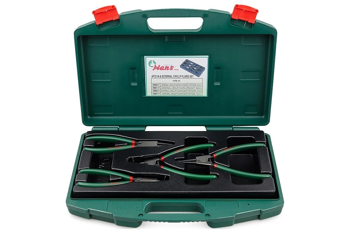 Hans Набор съемников стопорных колец, 4 предмета, в ложементе, в кейсе TTK TTK-11