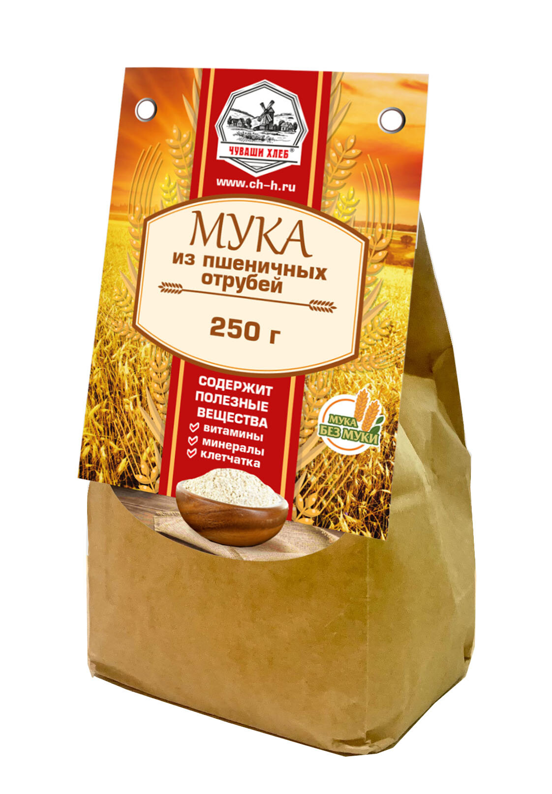 Мука пшеничная из отрубей 250 г, диетическая