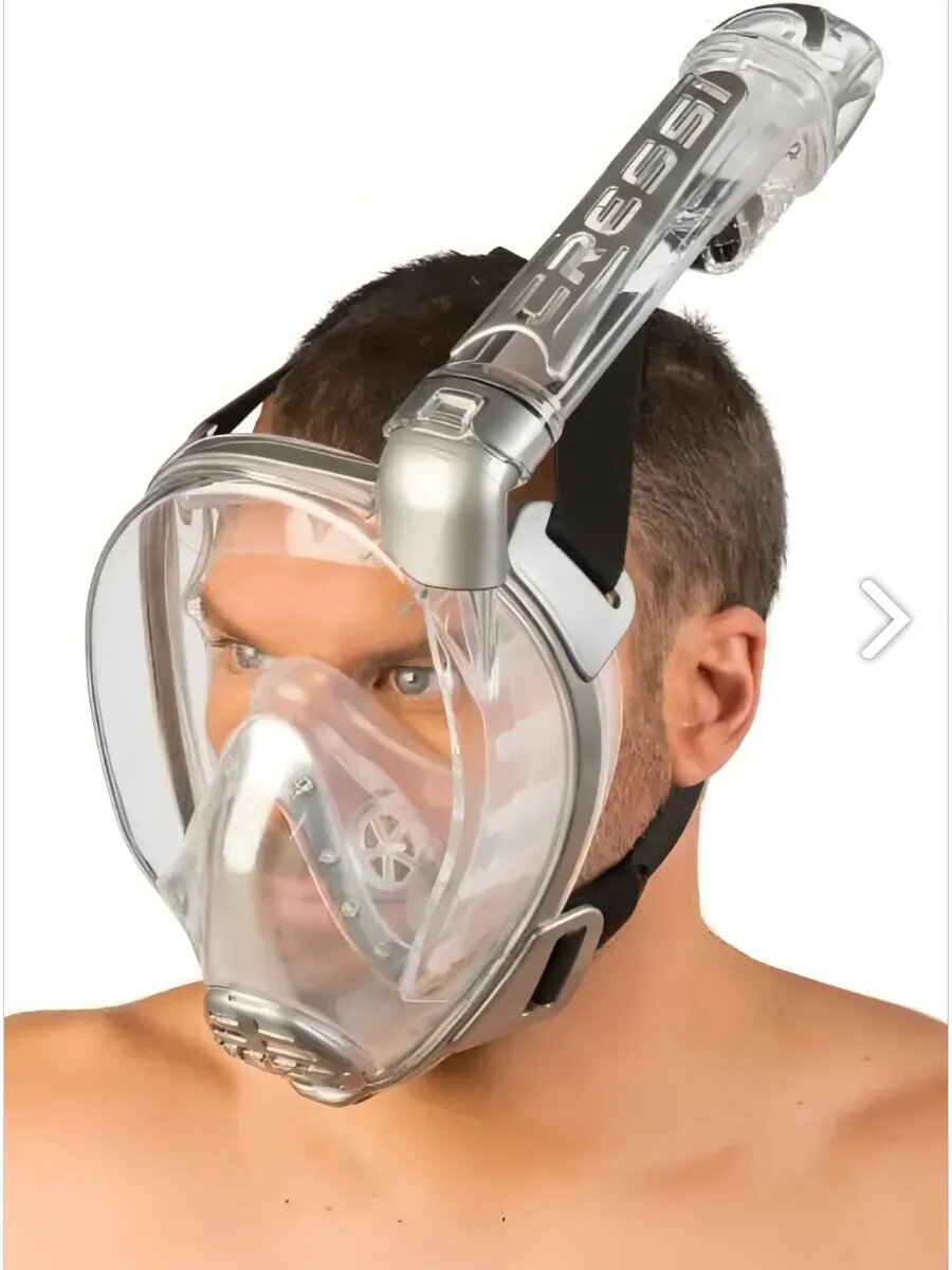 Маска полнолицевая CRESSI DUKE серебристая рамка р. S-M