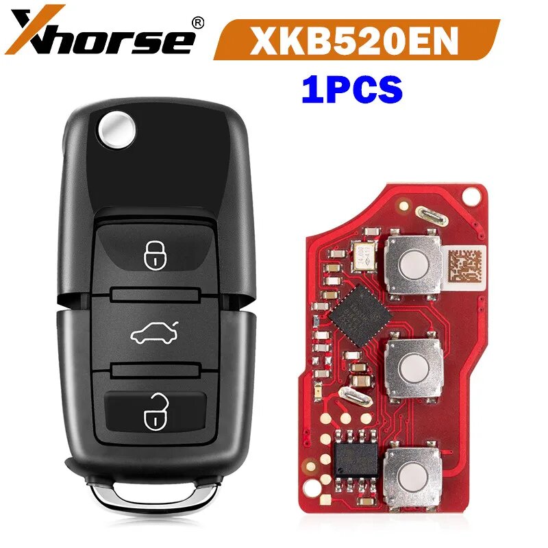 Xhorse XKB520EN второе поколение заменен XKB501EN проводной дистанционный ключ для VW B5 Flip 3 кнопки поддерживает беспроводная программа