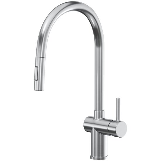 Смеситель Reflection Reflexion Lago RX9904SS для кухни с вытяжным изливом, полированная сталь