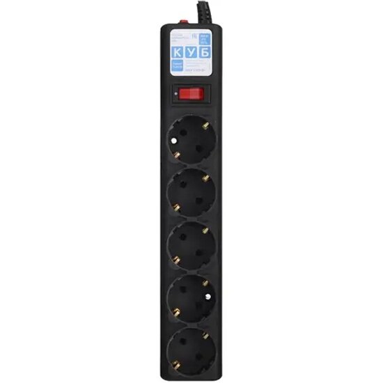 Фильтр-удлинитель Power Cube 5,0 м 5 розеток (черный графит) 10А/2,2кВт(SPG5-C5)
