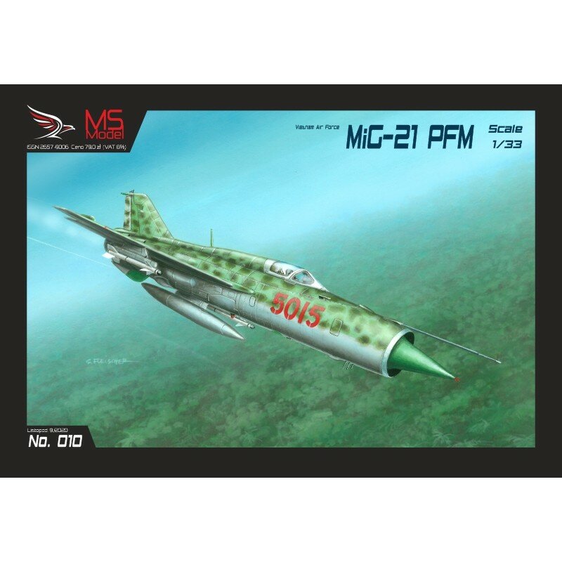 Сборная бумажная модель Самолет MiG-21 PFM - MSModel №10 (Журнал)