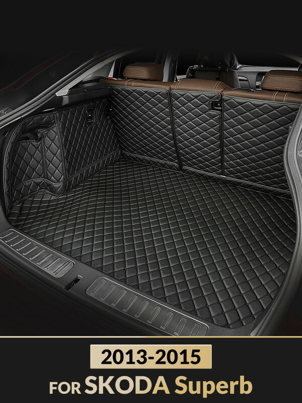 Lutehil Полный комплект (с боковинами) коврик для багажника автомобиля.5 шт. For SKODA Superb 2013-2015