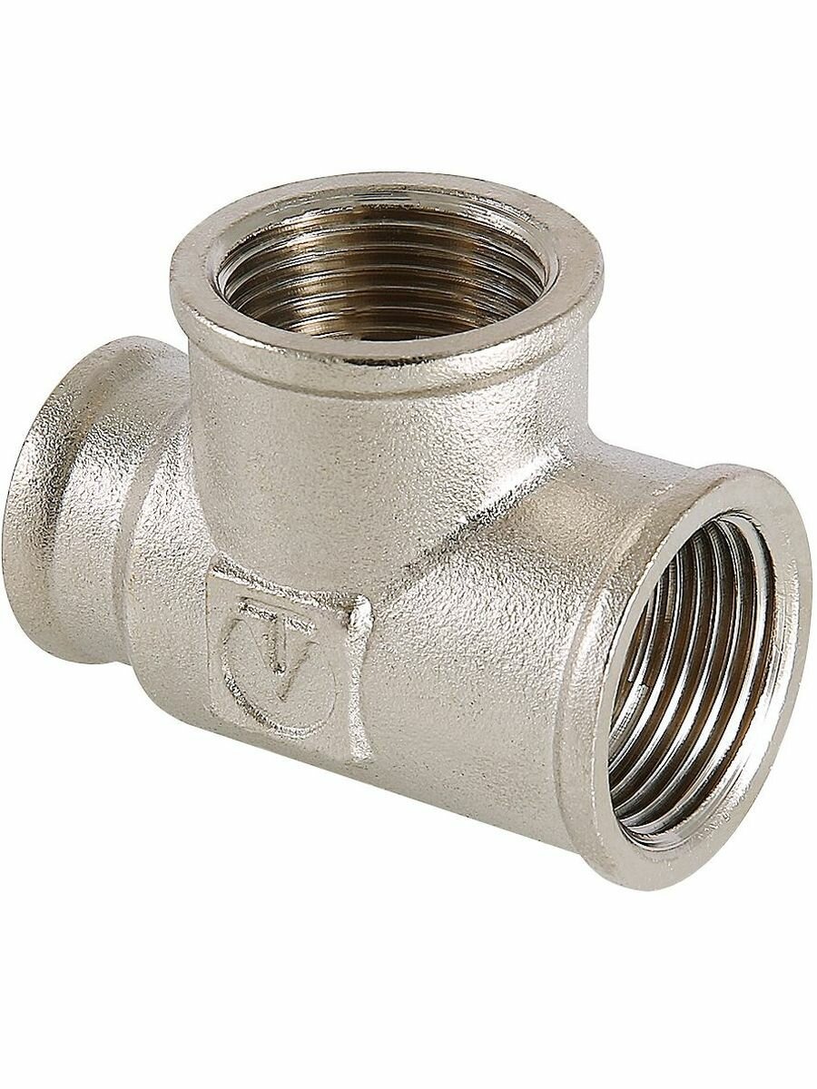 Тройник VALTEC 1/2"х3/4"х1/2" ВВВ, лат. никелир, VTr.750. RN.040504