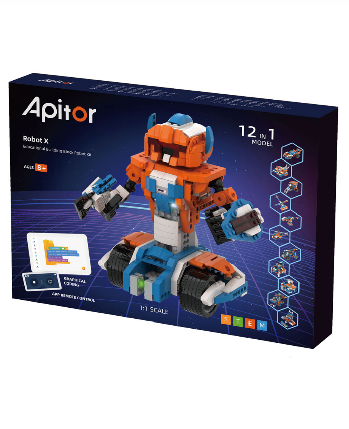 Электронный программируемый конструктор Apitor Robot X 12в1. Конструктор для мальчиков и девочек (Аналог LEGO Technic)
