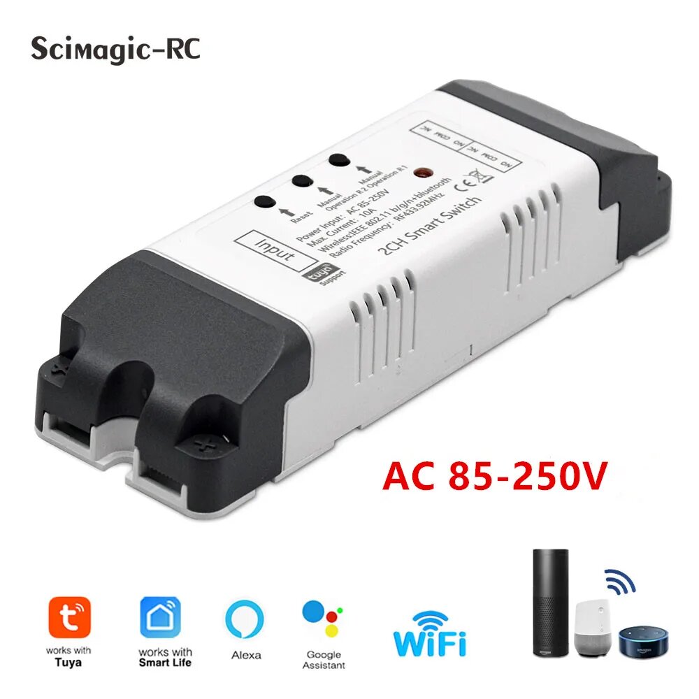 Scimagic-RC Wi-Fi модуль умного дома 2-канальный 2CH 85-250V